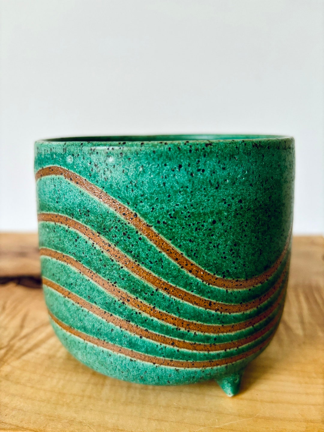 Unique Handmade, Ceramic, Copper, Sea Green, Ocean, Turquoise, Brown ...