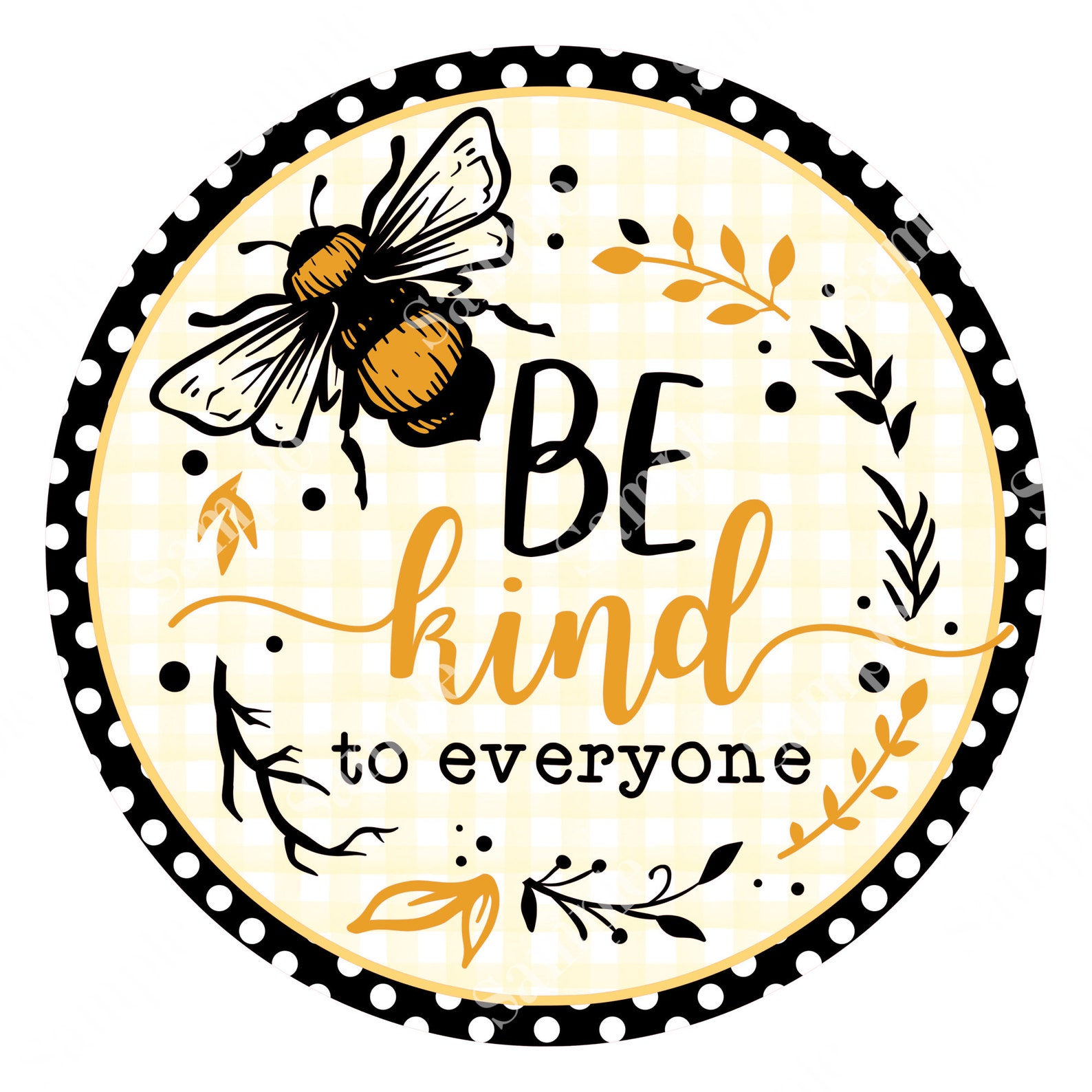Be Kind Bee Wreath Sign - Spring Summer Sign for Wreaths - Door Hanger ...