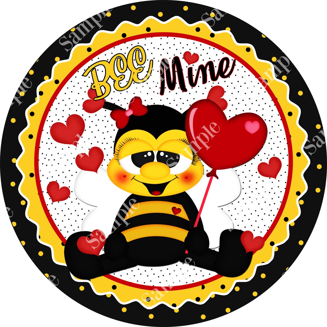 Bee Mine Black Honey Bee Valentine Sign | Door Hanger | Valentine Home ...
