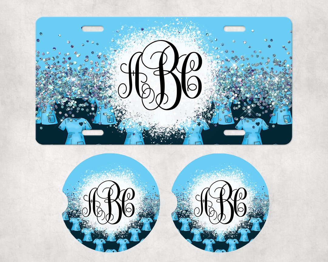 Personalized Monogrammed Car Bundle | Monogram Car Tag | Medical Nurse ...