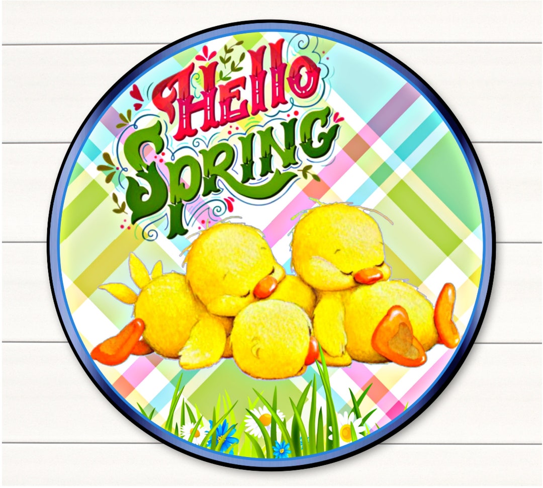 Hello Spring Duck Sign - Spring Wreath Sign - Easter Sign- Wreath ...