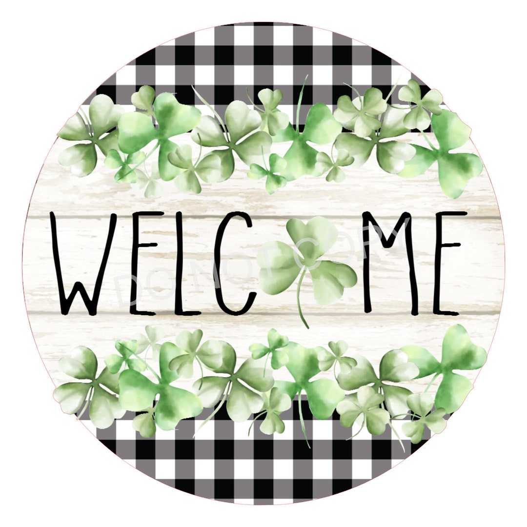 Welcome Shamrock St. Patrick's Day Sign | Door Hanger | Irish Farmhouse ...