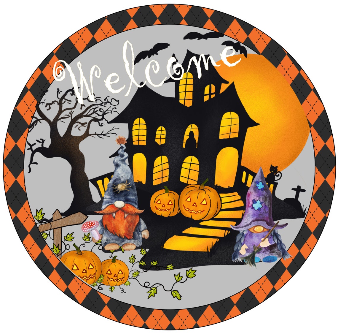Haunted House Halloween Sign - Wreath Supplies - Wreath Sign ...