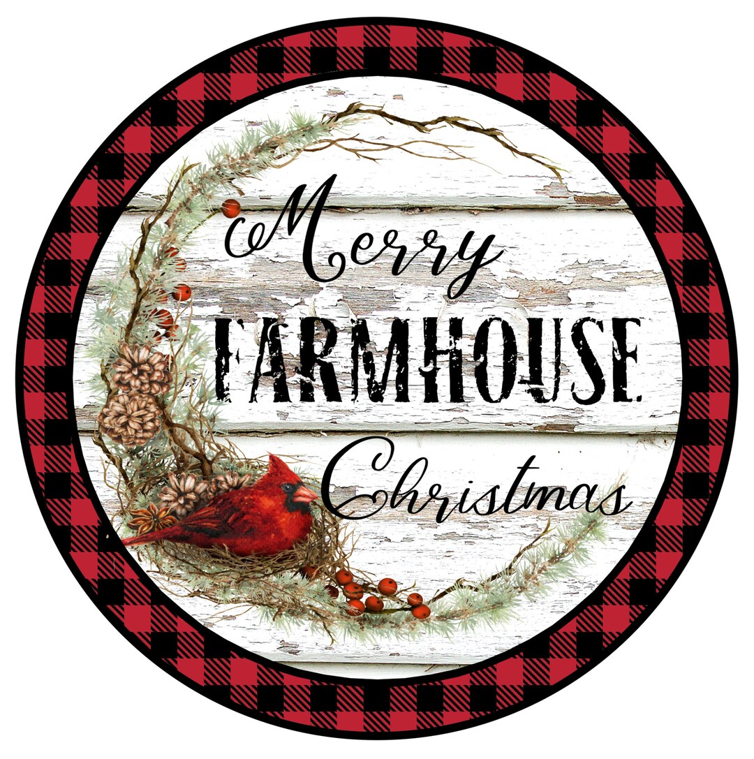 Merry Farmhouse Christmas Rustic Winter Christmas Sign - Christmas ...
