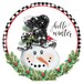 Hello Winter Snowman Sign - Round Christmas Sign Wreaths - Wreath Sign ...