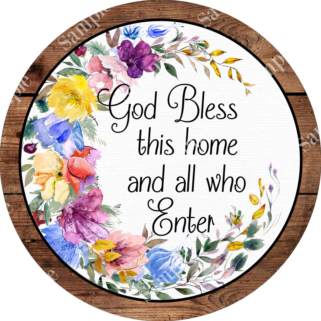 God Bless This Home Inspirational Sign | Door Hanger | Inspirational ...