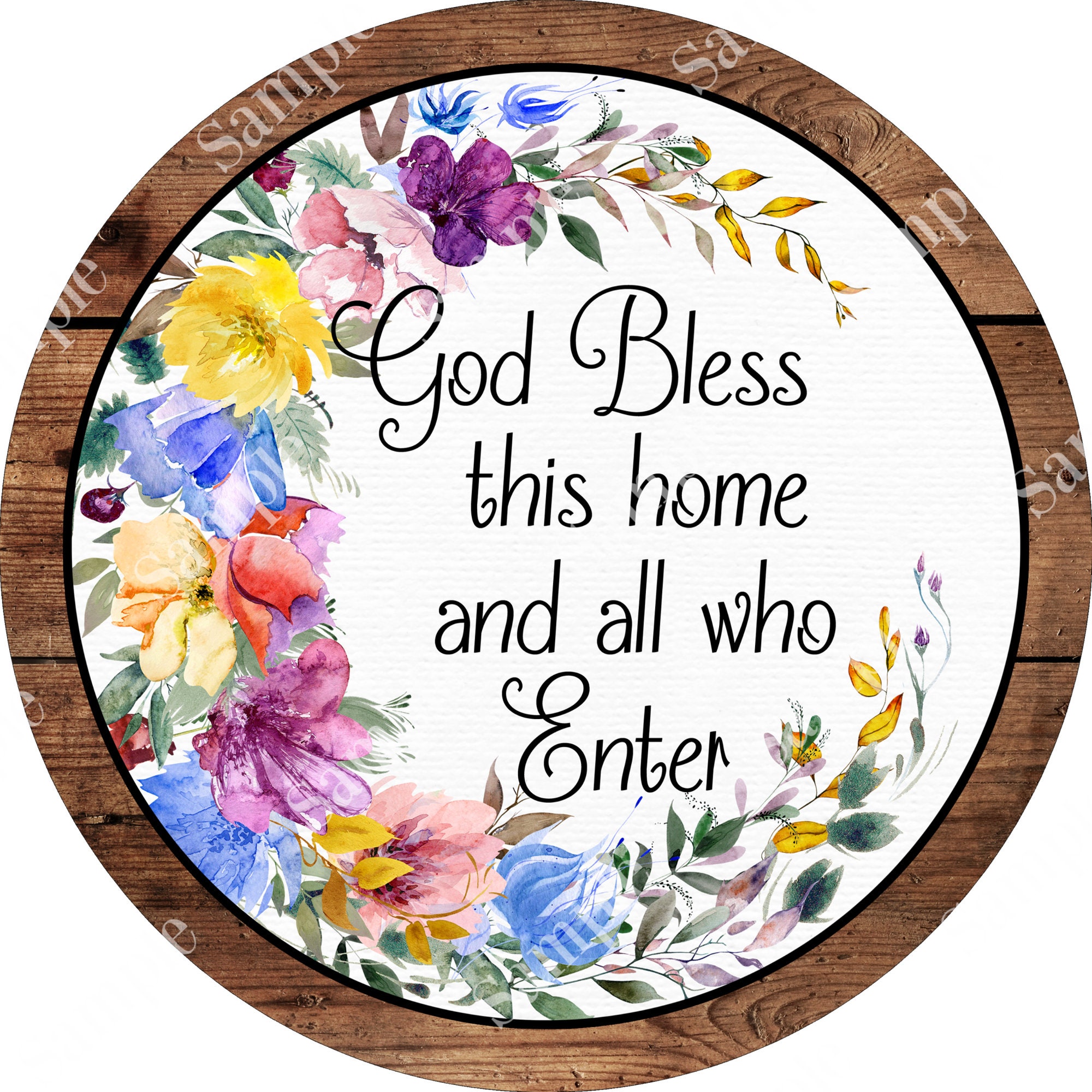God Bless This Home Inspirational Sign | Door Hanger | Inspirational ...