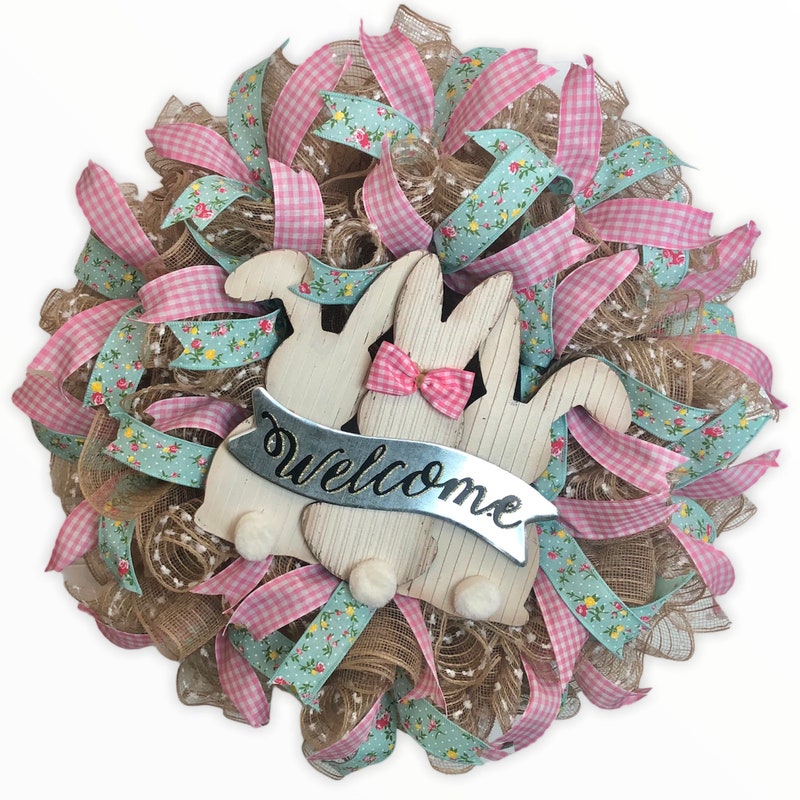 Easter Mesh Wreath - Etsy