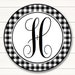 Personalized Buffalo Plaid Initial Monogram Sign Farmhouse Wreath Sign ...