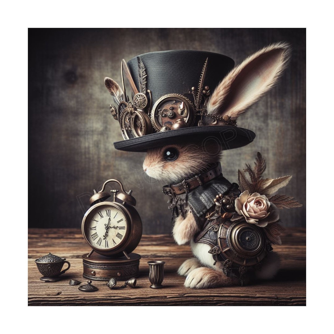 Vintage Steampunk Easter Bunny Sign | Easter Door Hanger | Easter ...
