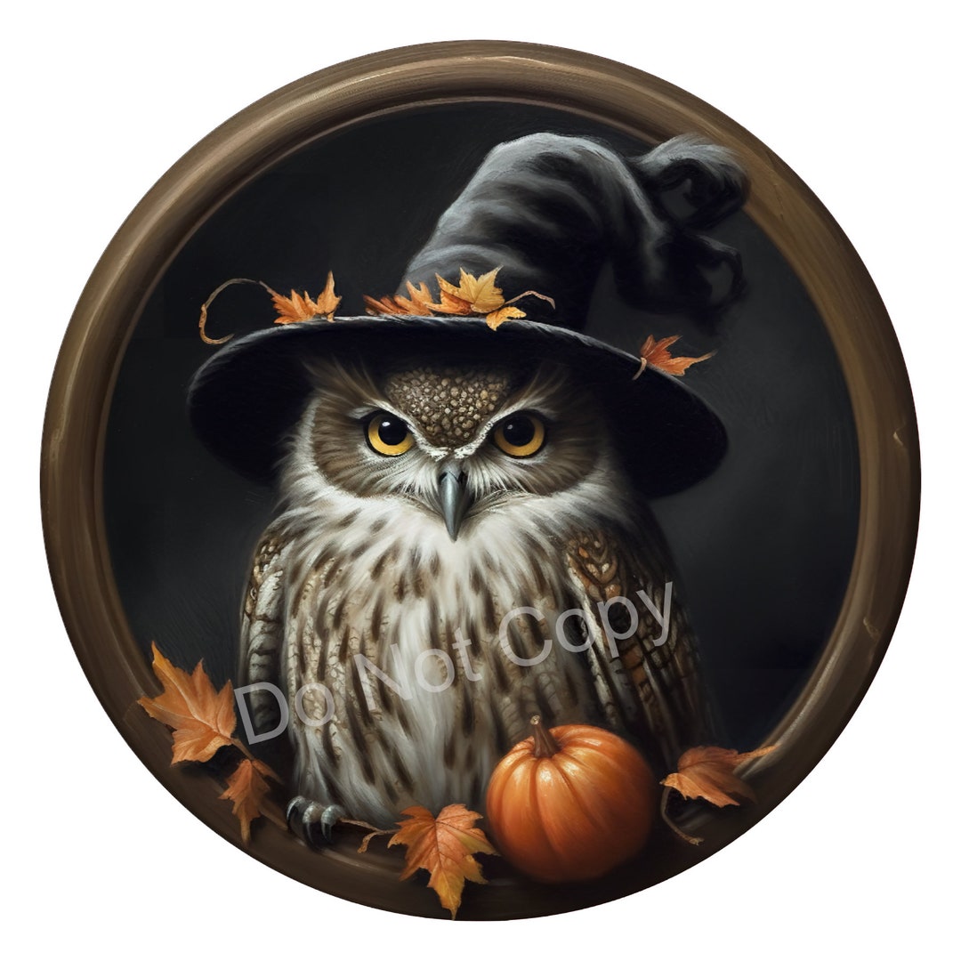3D Halloween Witch Owl Sign, Halloween Wreath Sign, Halloween Door ...