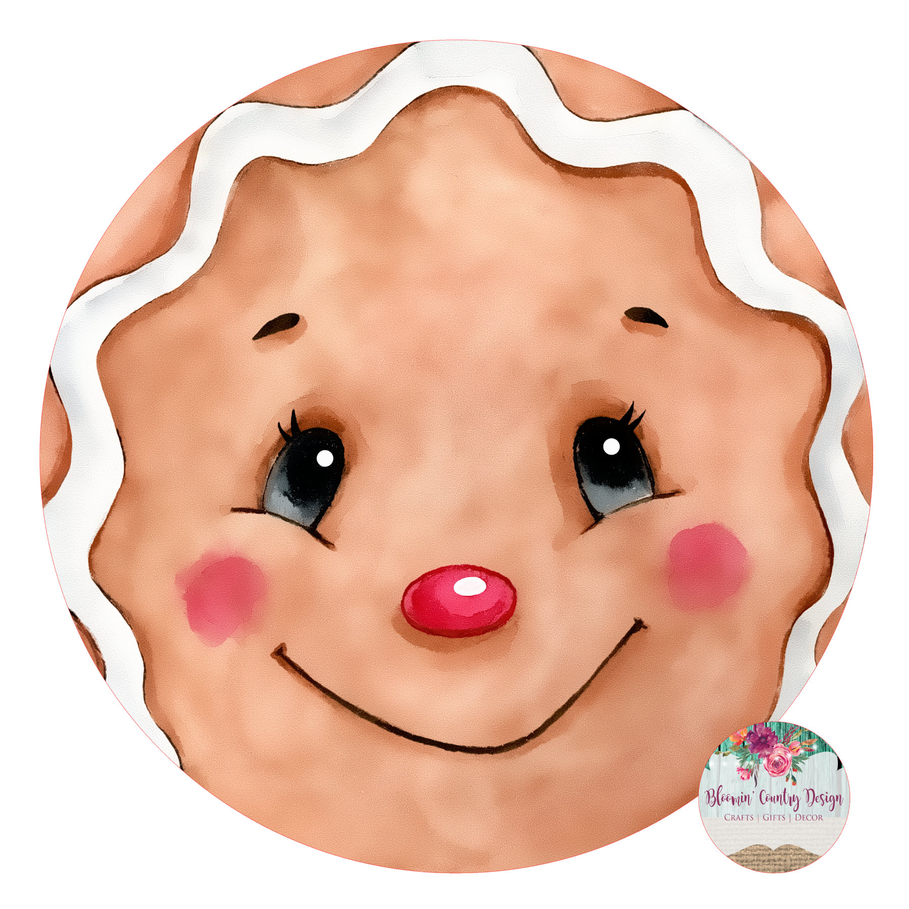 Gingerbread Face Gingie Face Christmas Sign Christmas Decor - Etsy