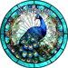 Round Faux Stained Glass Peacock Sign Peacock Wreath Sign - Etsy