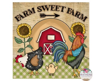 Farm Sweet Farm Sign Farmhouse Decor Wreath Sign Wreath Attachment ...