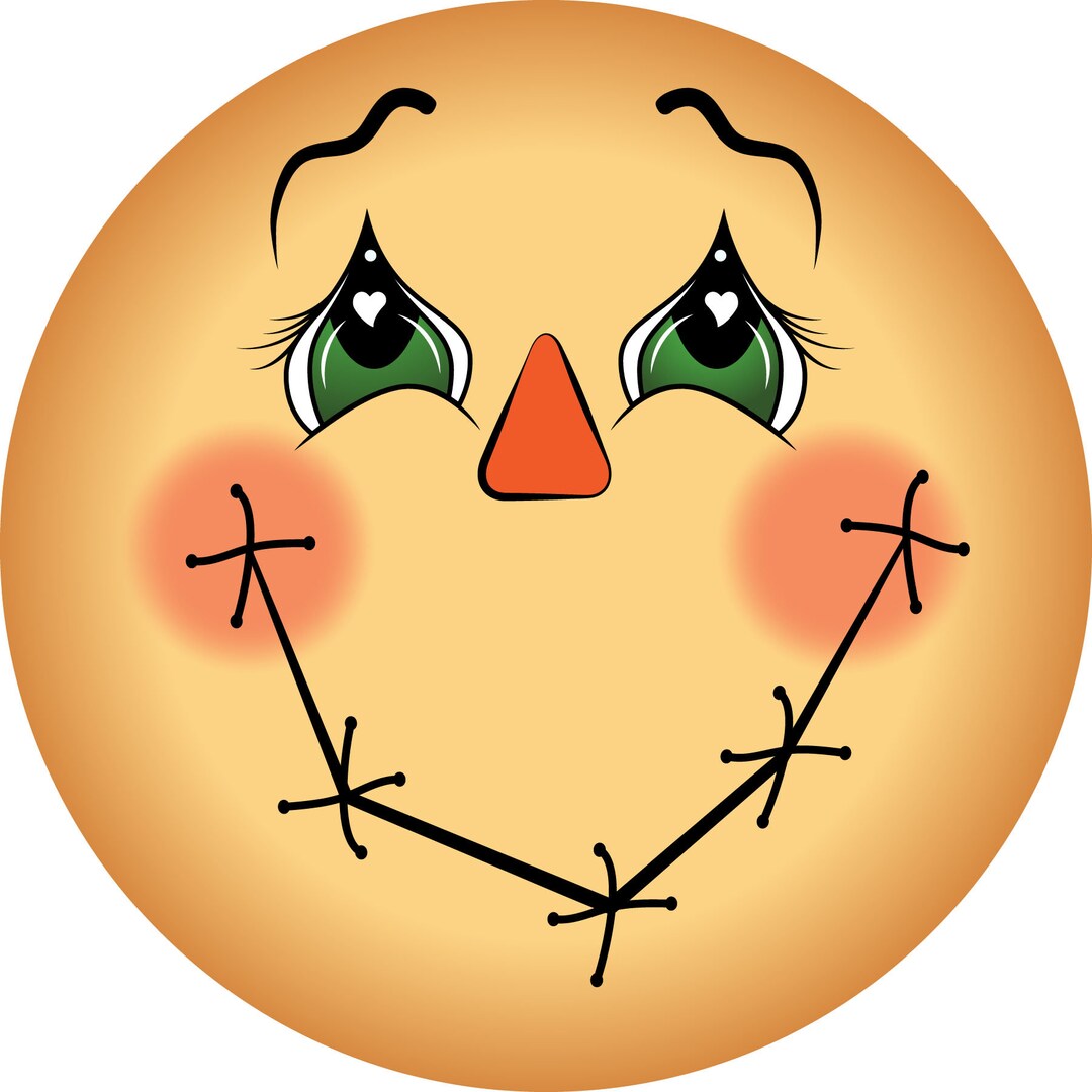 Fall Scarecrow Face #2 Sign, Fall Decor, Door Hanger, Wreath Sign ...