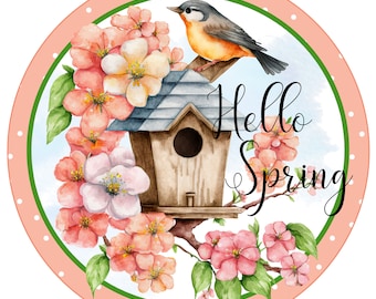 Hop Into Spring Bunny Sign Spring Sign for Wreaths Door Hanger Tray ...