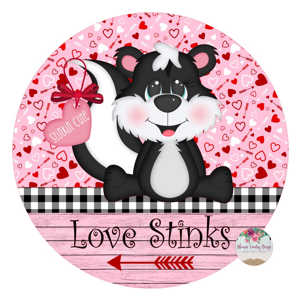 Love Stinks Skunk Valentine Love Sign Door Hanger - Etsy
