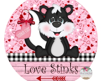 Be My Valentine Skunk Valentine Love Sign Door Hanger | Etsy