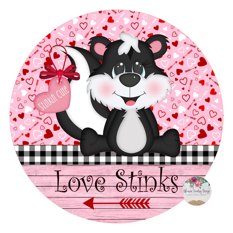 Love Stinks Skunk Valentine Love Sign Door Hanger - Etsy