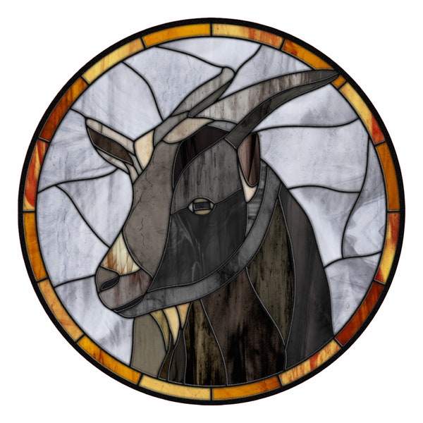 Stained Glass Goat - Etsy