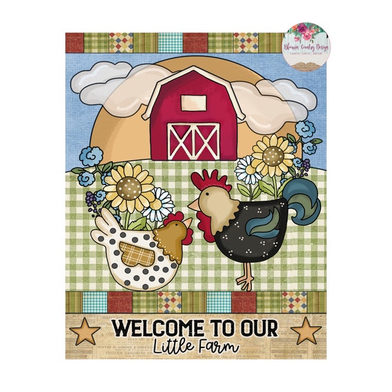 Welcome to Our Farm Sign Farmhouse Decor Door Hanger Tray | Etsy