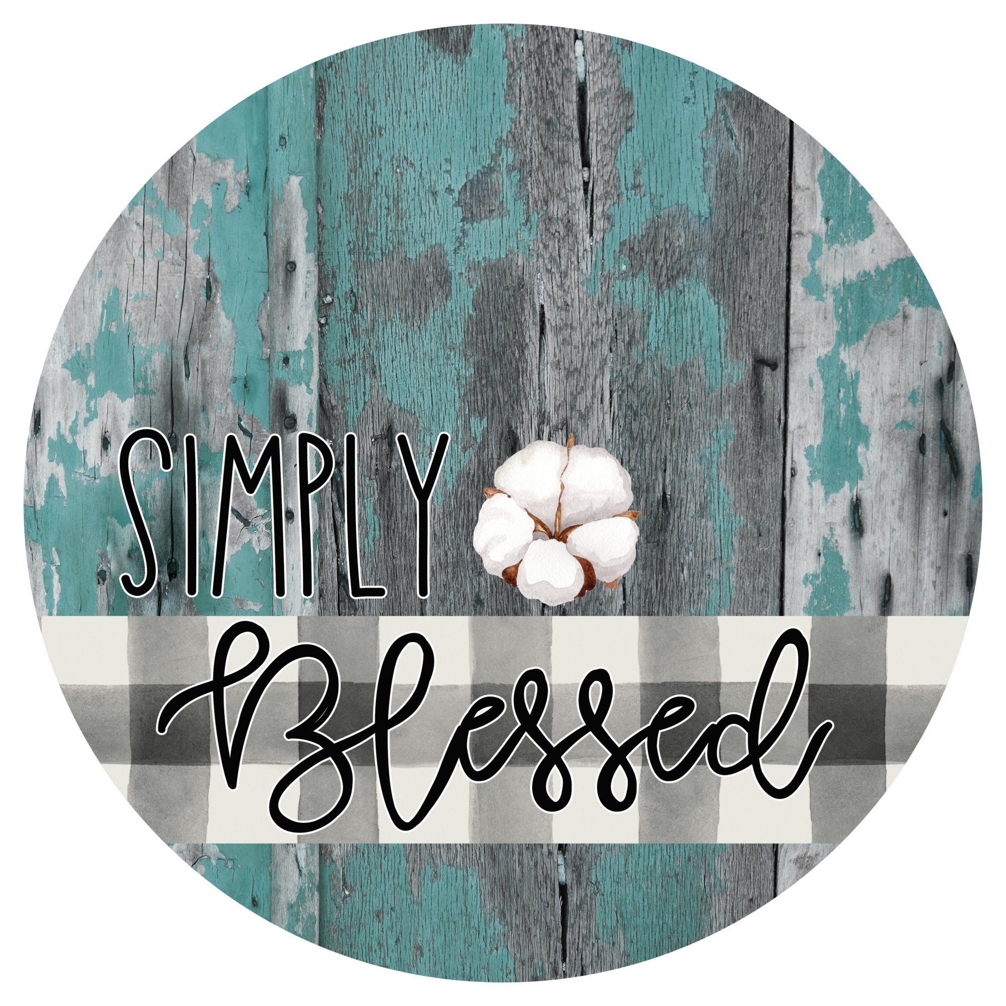 Rustic Simply Blessed Sign Round Sign Craft Supplies - Etsy UK