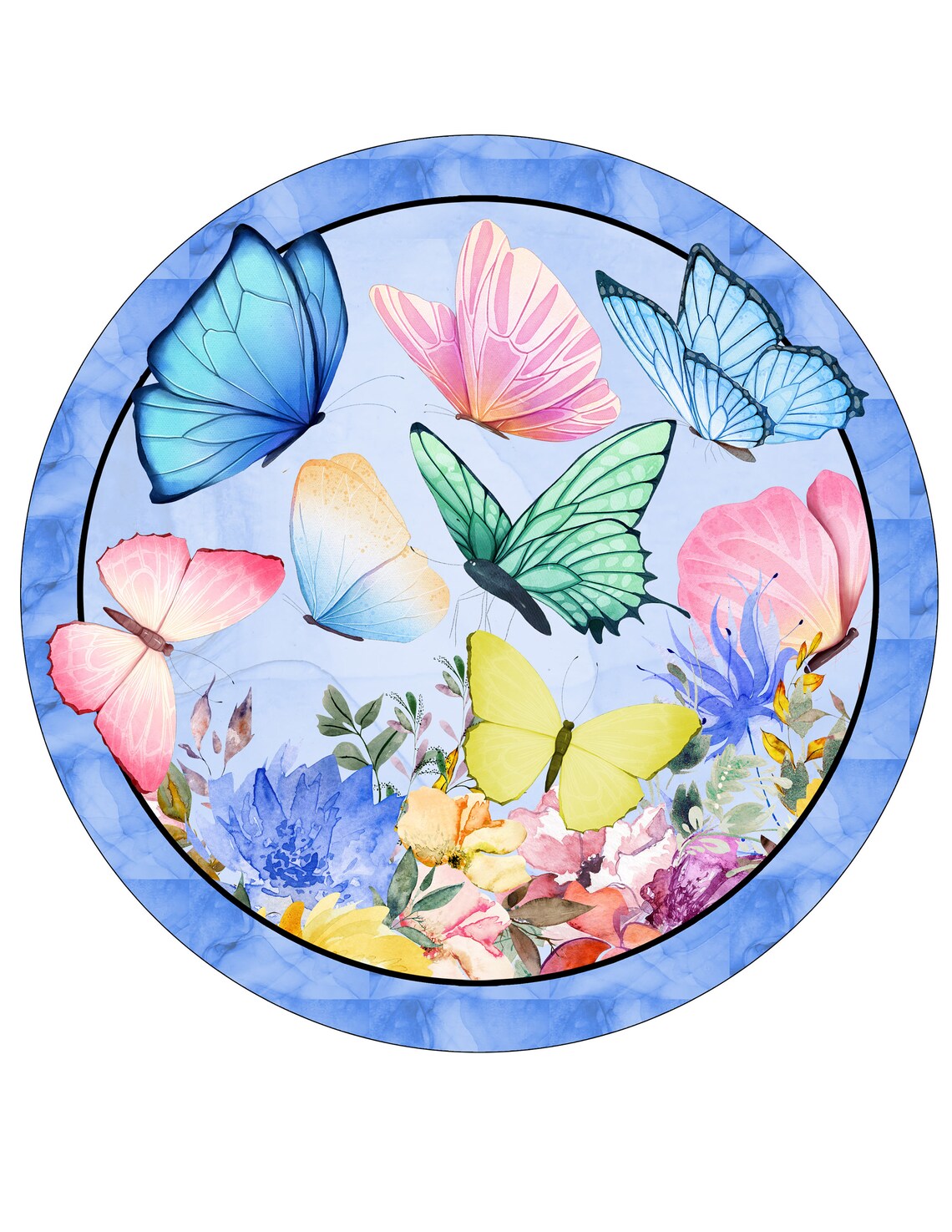 Faux Stained Glass Spring Butterfly Sign Spring Wreath Sign - Etsy