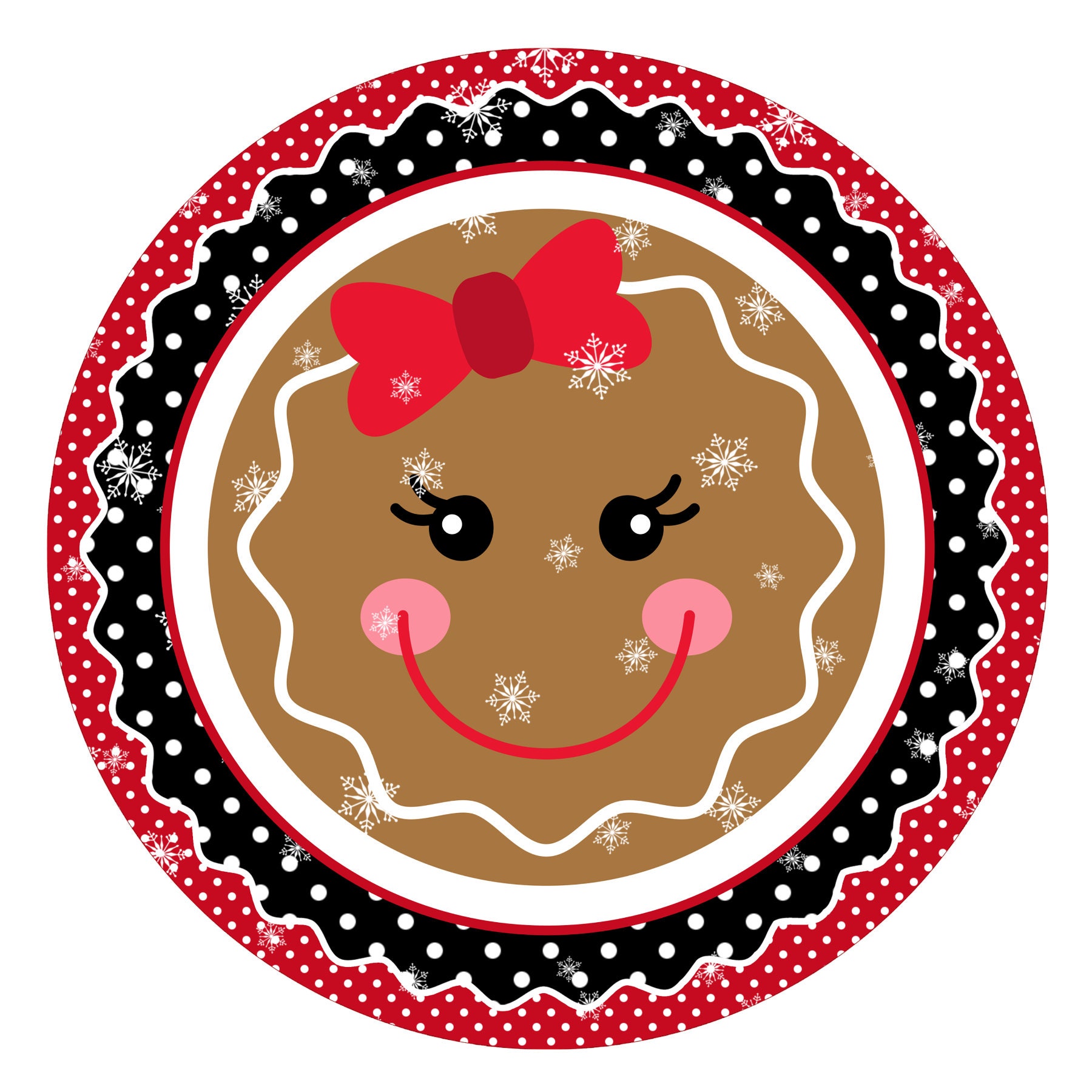 Gingerbread Girl Face Gingies Christmas Sign Christmas Decor | Etsy