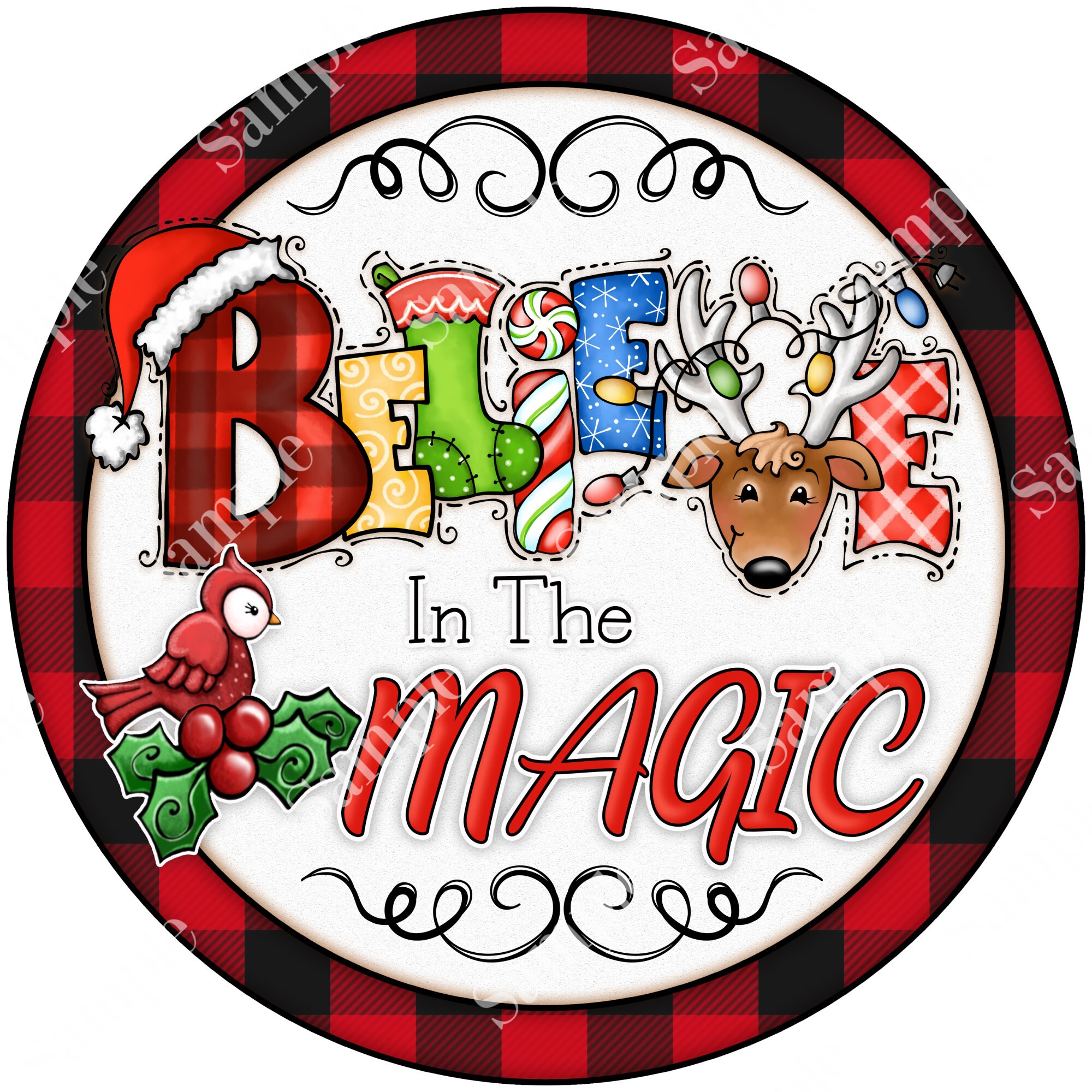 Believe in the Magic Christmas Sign Round Christmas Sign - Etsy