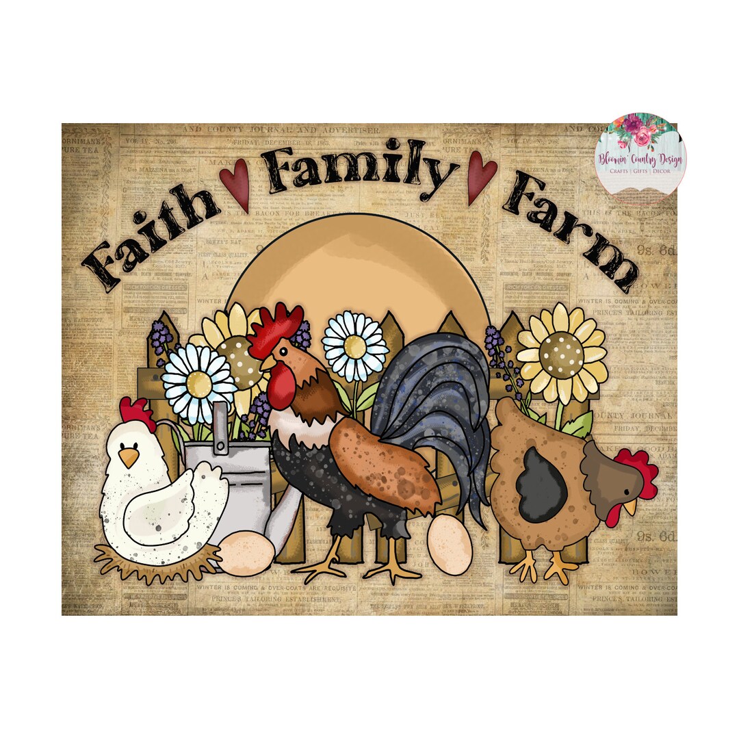 Faith Family Farm Farmhouse Sign for Wreaths - Farmhouse Decor, Door ...