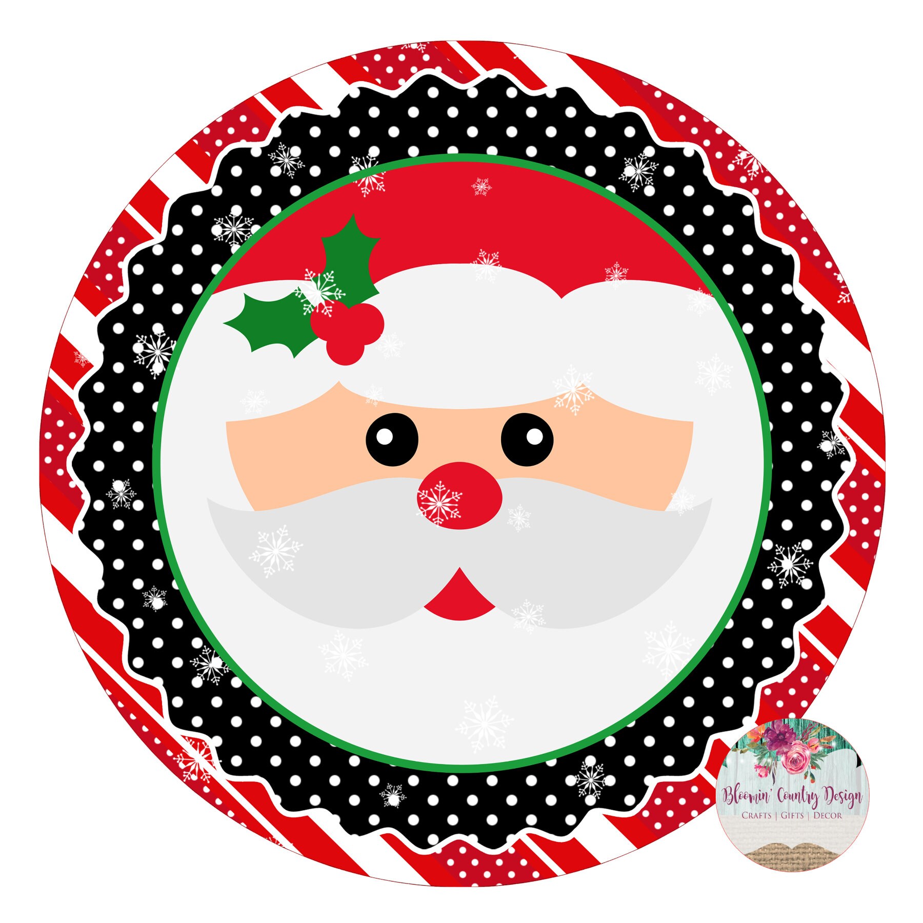 Santa Face Winter Christmas Sign - Christmas Decor - Wreath Sign - Door ...