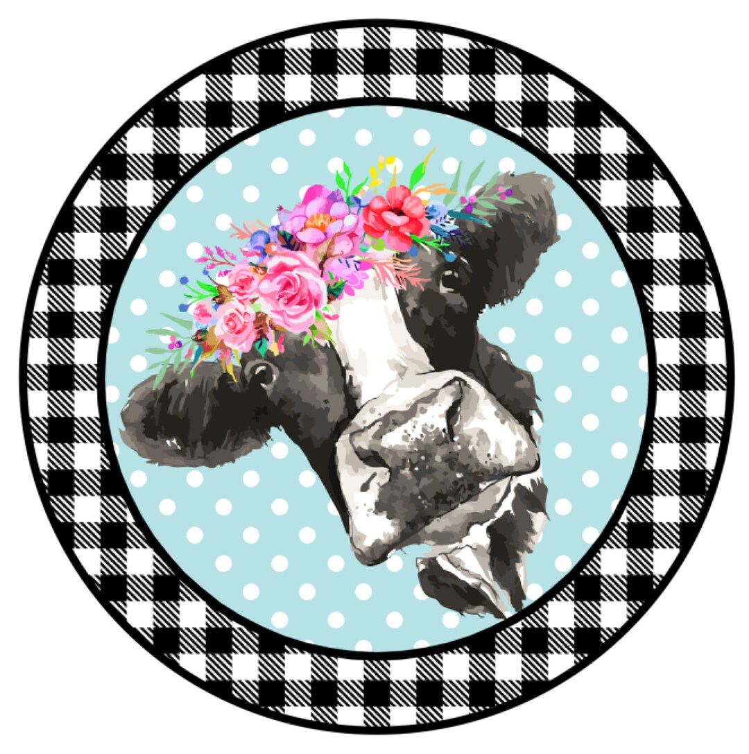 Cow Wreath Sign, Farmhouse Sign, Wreath Center, Wreath Attachment ...