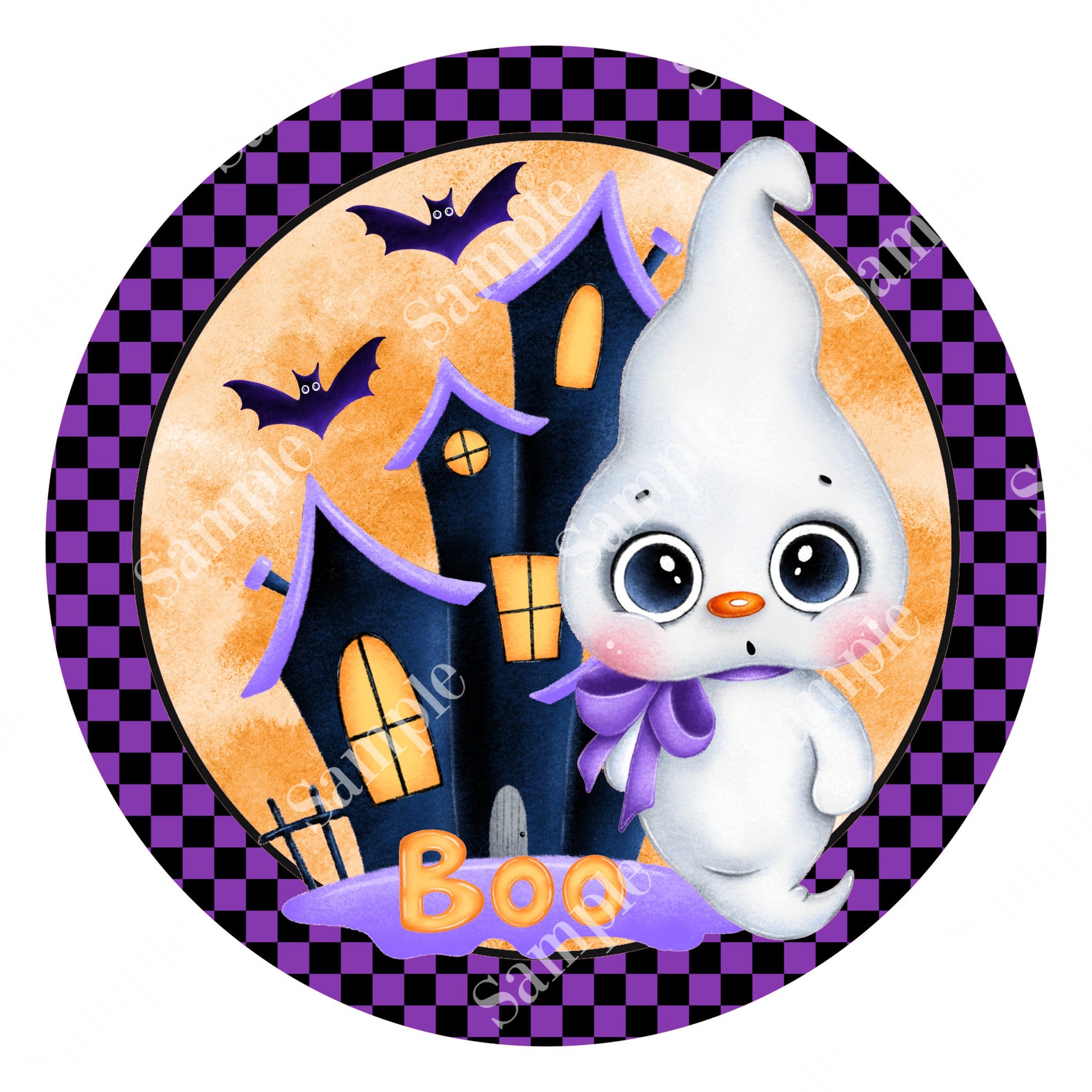 Boo Ghost Halloween Sign HAL 002 Wreath Supplies Wreath - Etsy