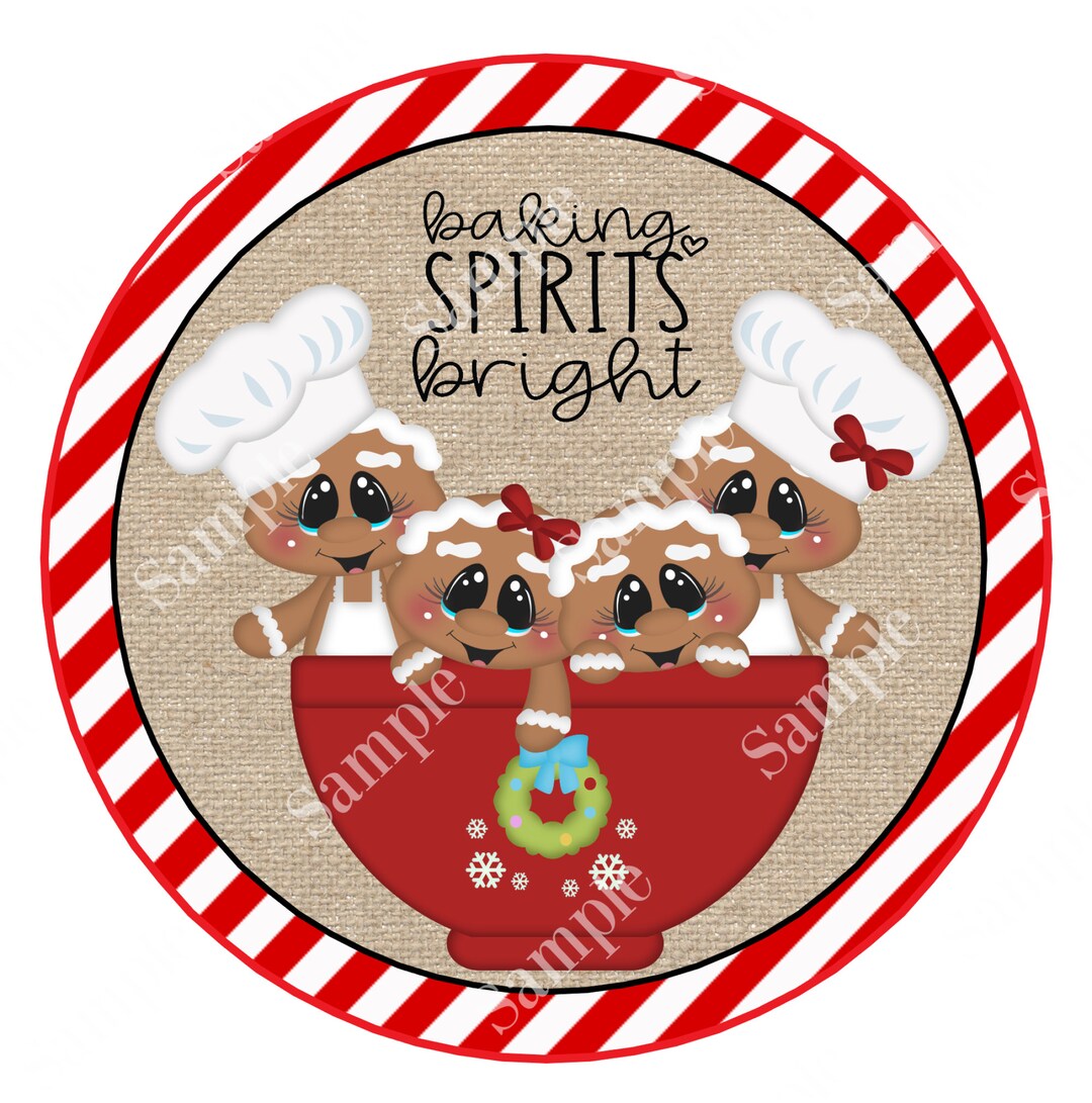 Baking Spirits Bright Gingerbread Christmas Sign - Christmas Wreath ...