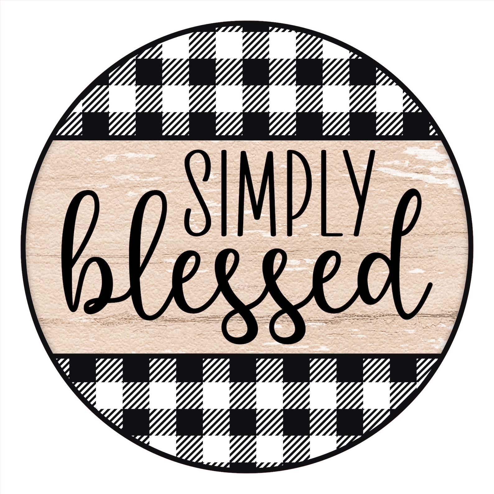 Rustic Simply Blessed Farmhouse Sign - Round Sign - Craft Supplies ...