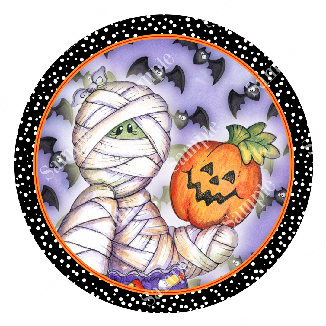 The Mummy Halloween Sign - Wreath Supplies - Wreath Sign - Halloween ...