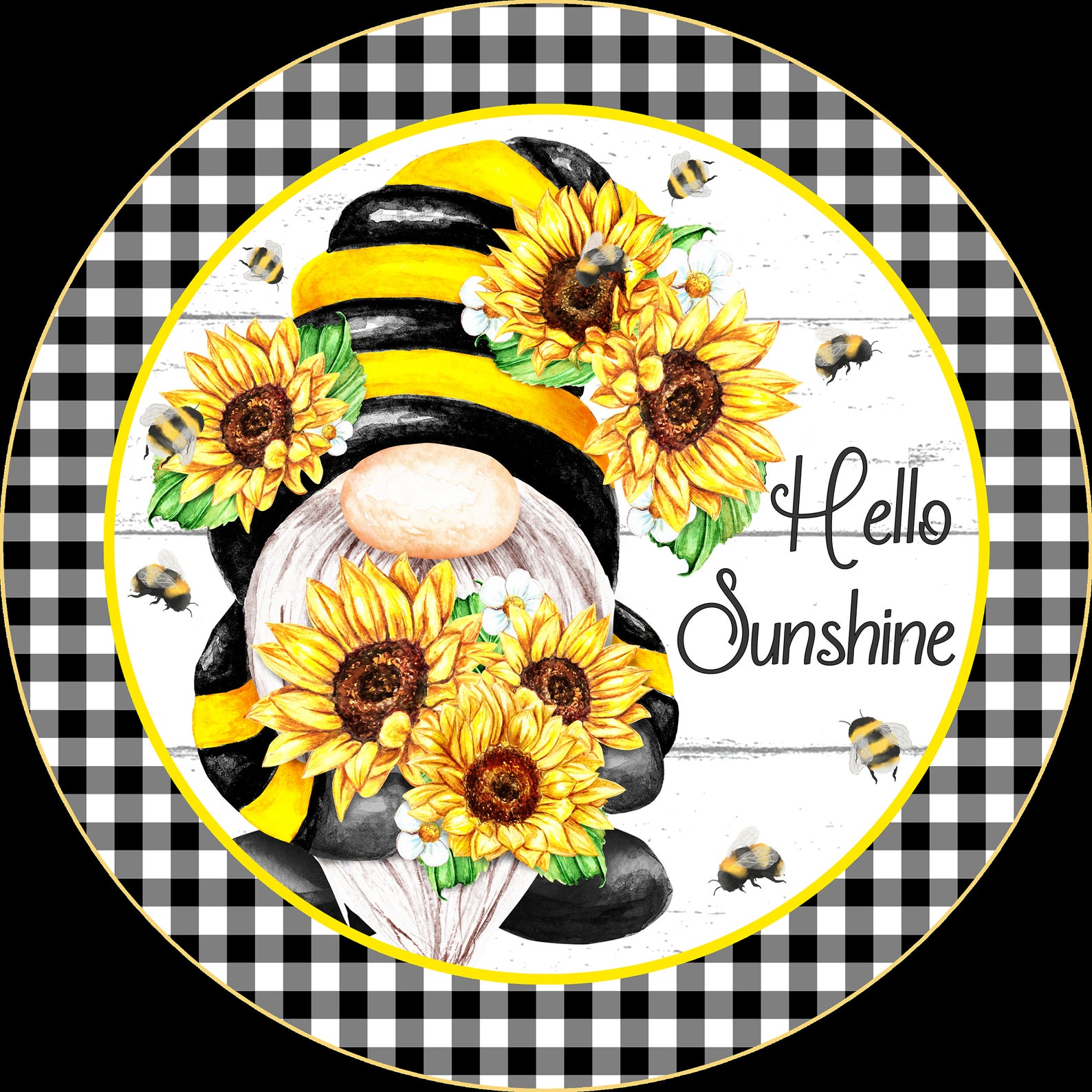 Hello Sunshine Bee Gnome Sign Wreath Sign Wreath Supplies - Etsy