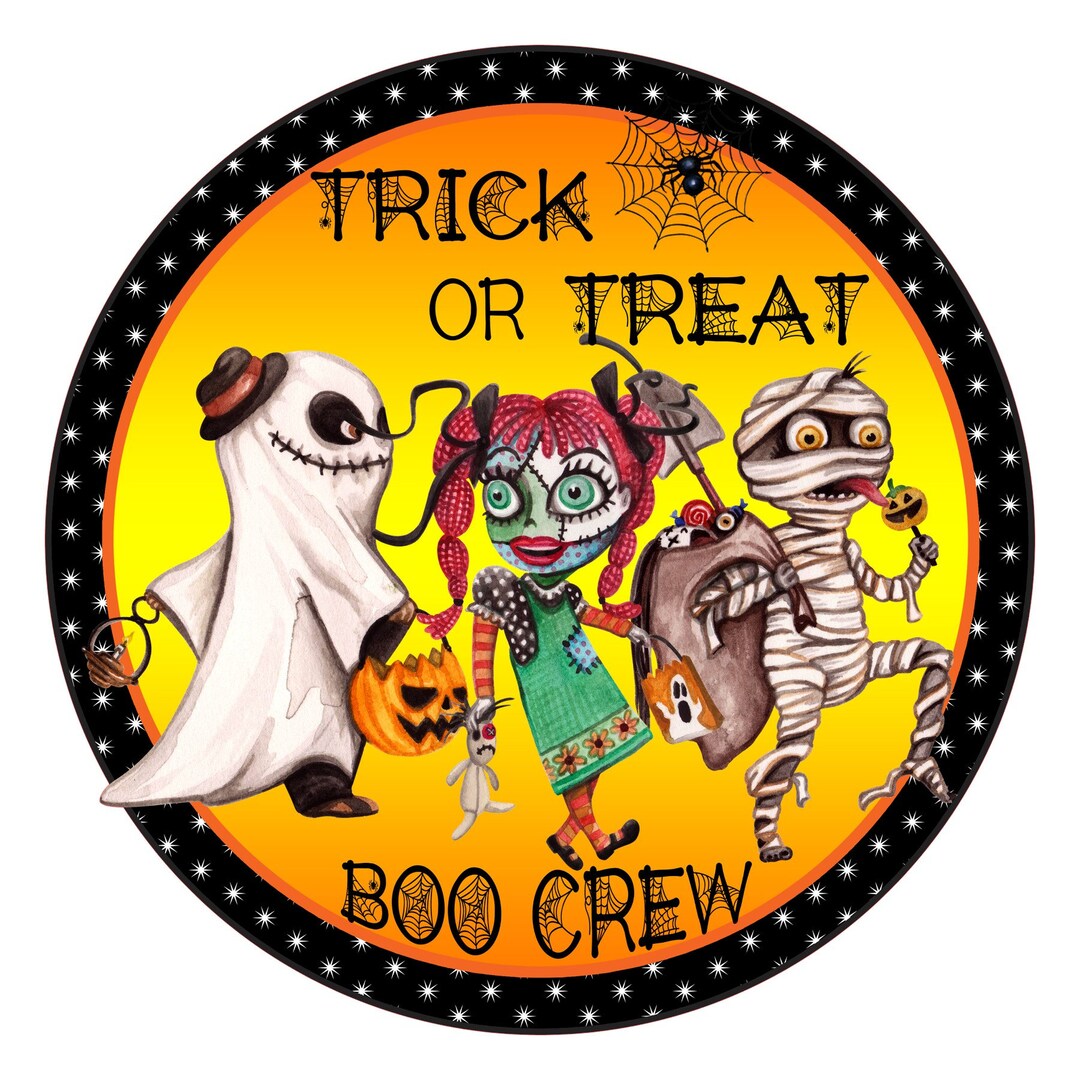 Halloween Sign Boo Crew Halloween Wreath Sign Witch Wreath Sign Wreath ...