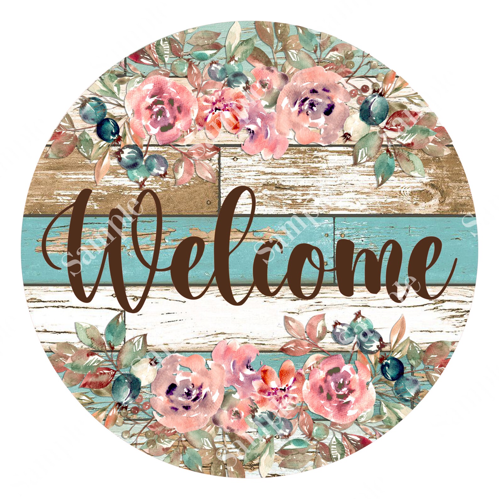 Floral imprimible, gráfico de sublimación, letrero de bienvenida de ...