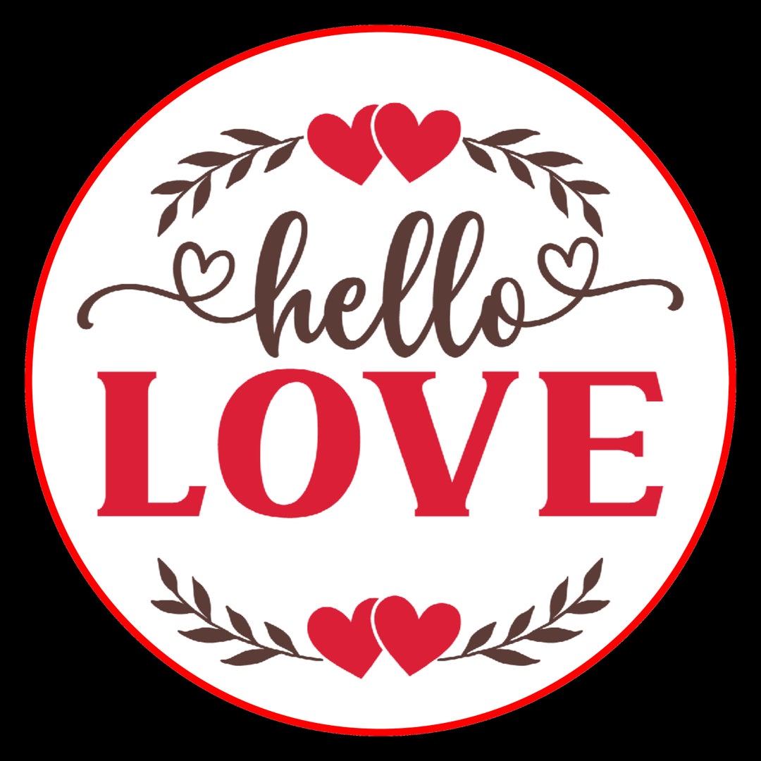 Hello Love Valentine Sign | Door Hanger | Valentine Home Decor | Wreath ...