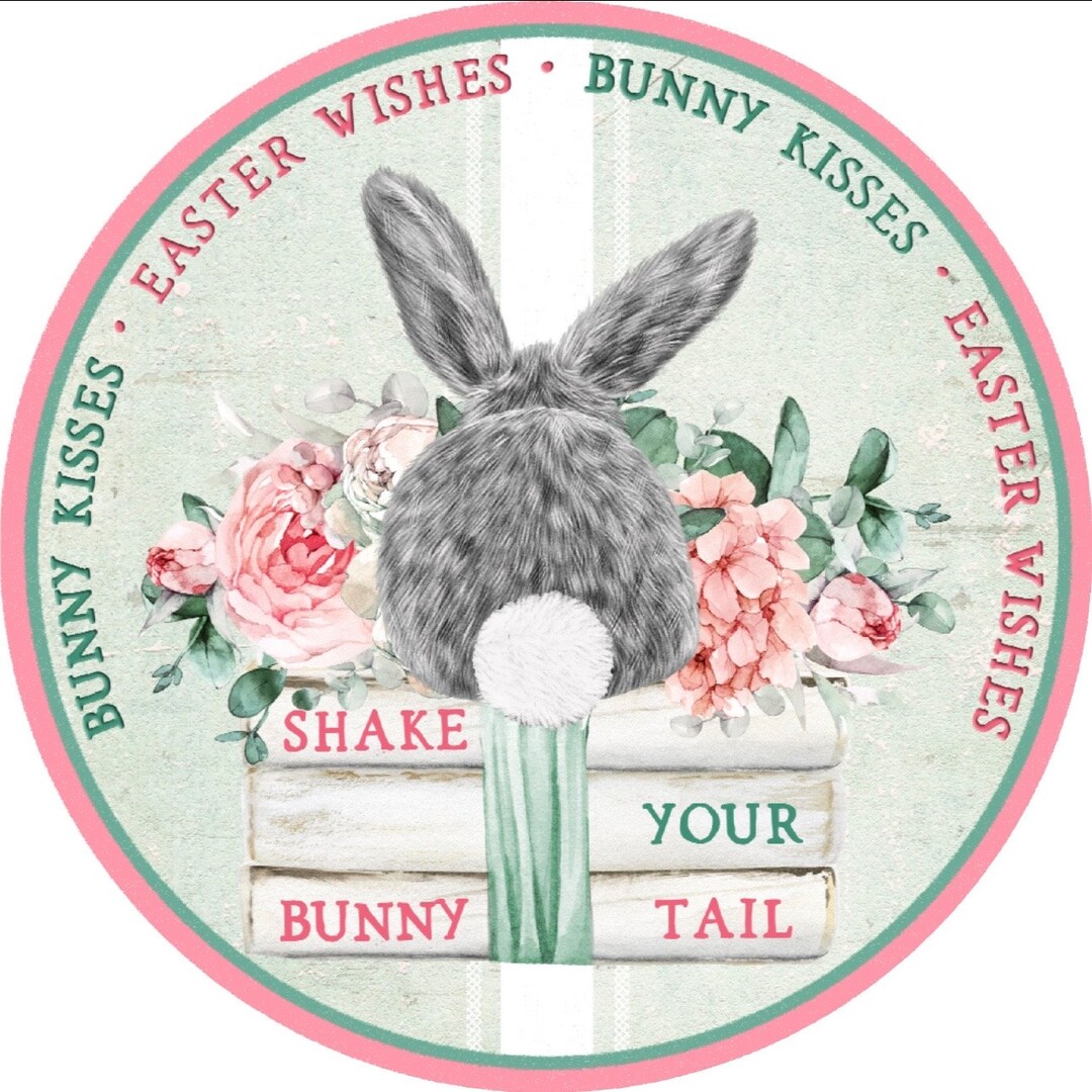 Cotton Tail Farms Bunny Rabbit Spring Easter Sign, Round Vintage Rustic ...