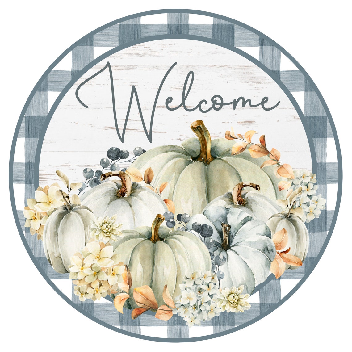 Welcome Pumpkins Fall Sign Round Sign Craft Supplies | Etsy