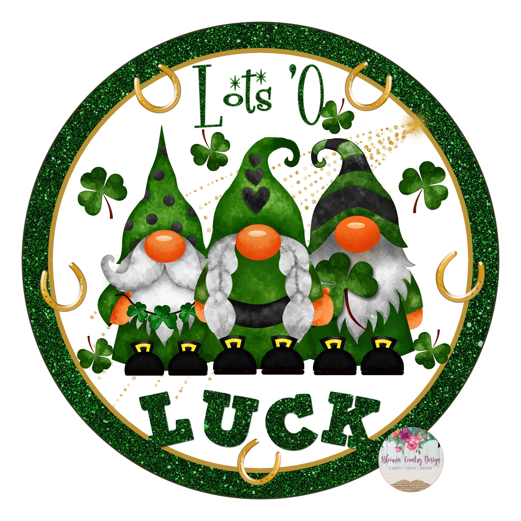 Lots O Luck St. Patrick's Day Gnome Sign Door Hanger - Etsy