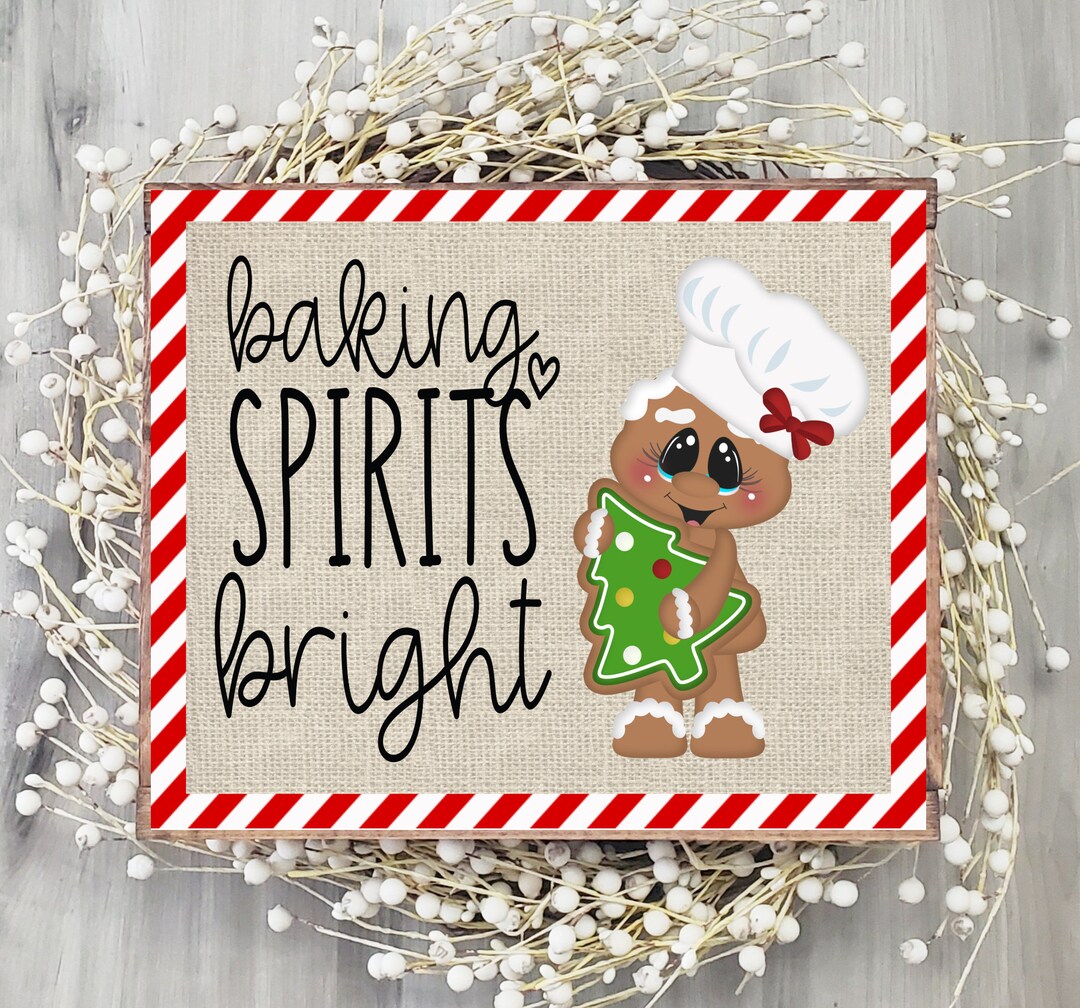 Gingerbread Baking Christmas Sign - Christmas Gingerbread Man Sign for ...