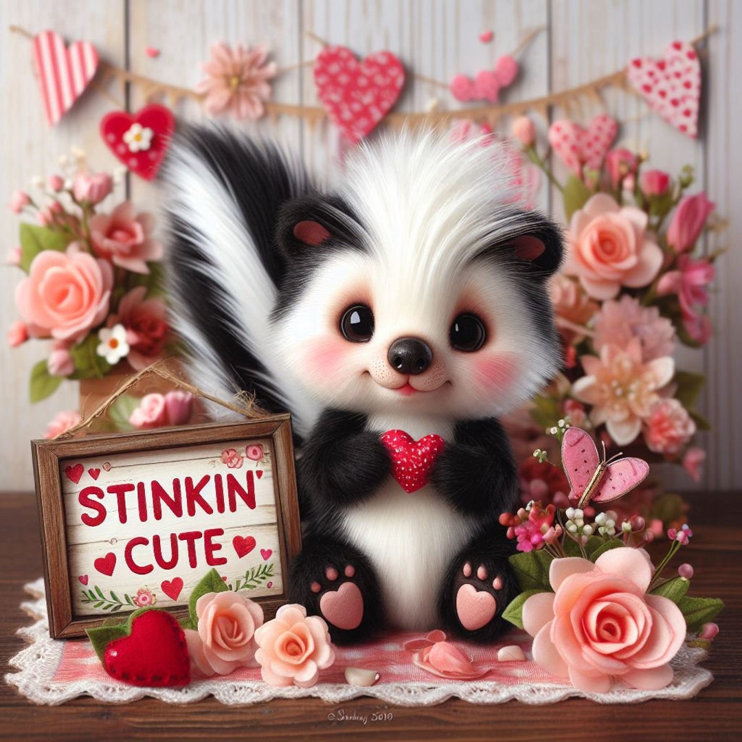 Stinkin Cute Skunk Valentine Love Sign Door Hanger Valentine Home Decor ...
