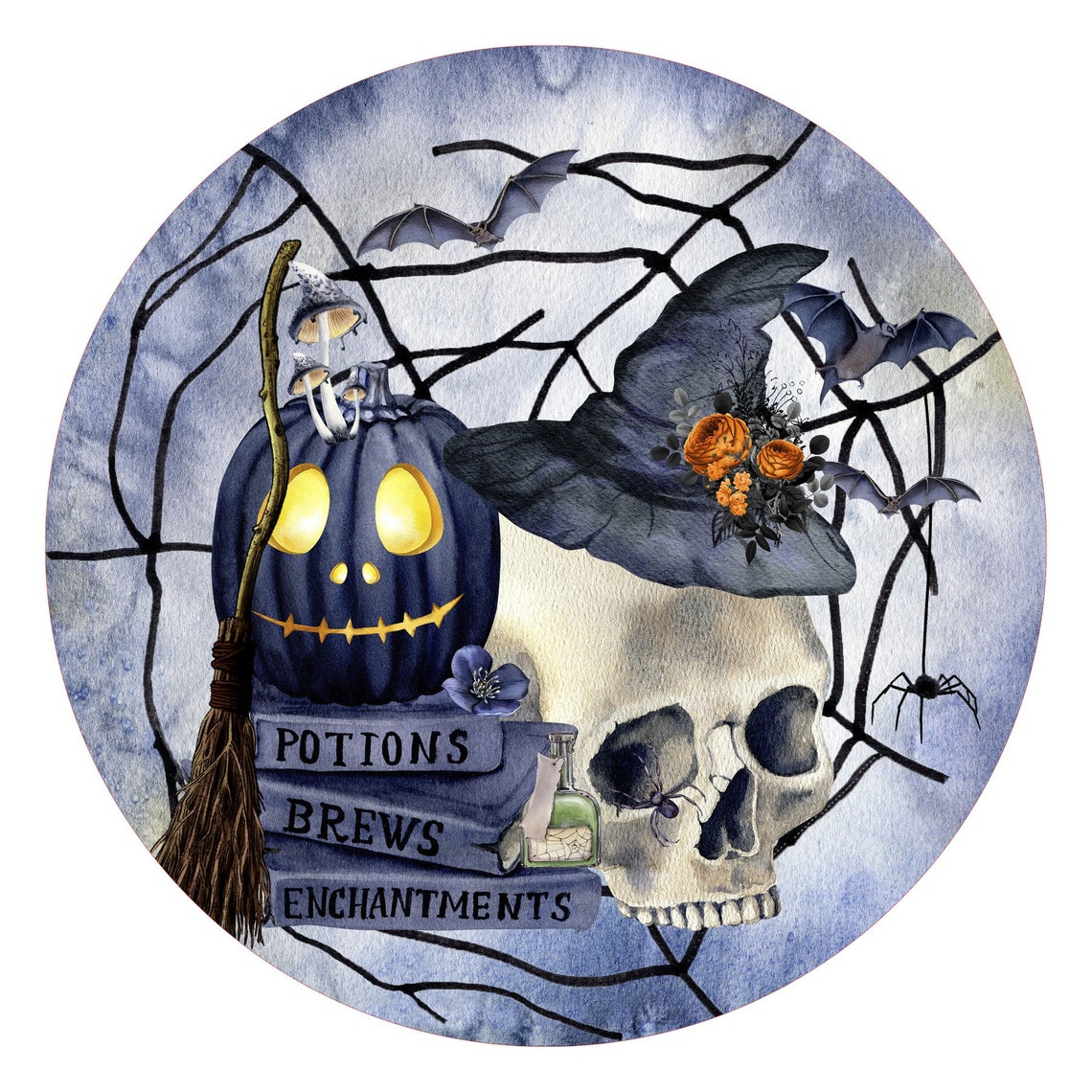 Halloween Sign Scary Skull Halloween Wreath Sign Horror - Etsy