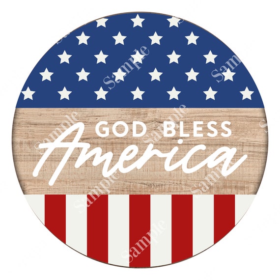 God Bless America USA Patriotic Sign Farmhouse Wreath Sign - Etsy
