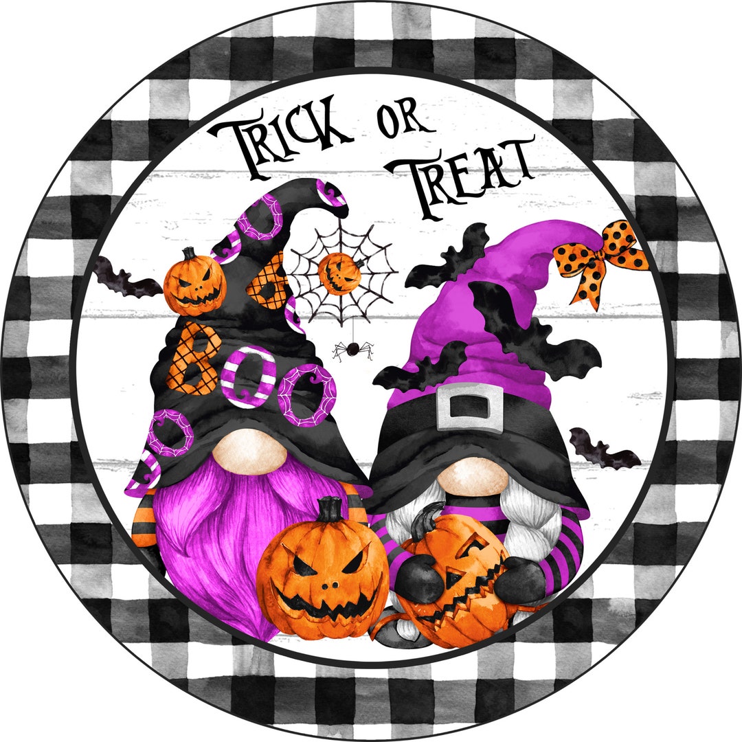 Trick or Treat Witch Gnome Halloween Sign - Wreath Supplies - Wreath ...