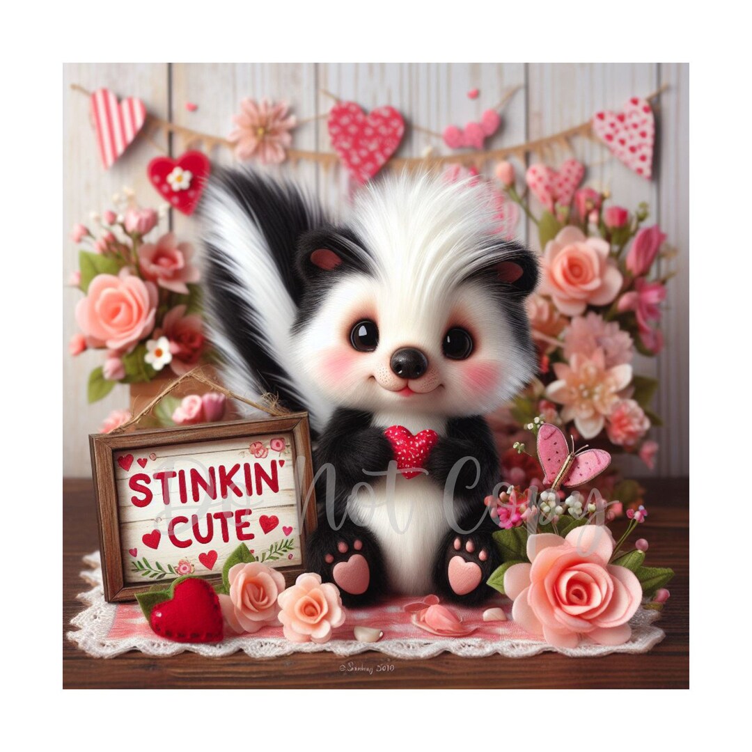 Stinkin Cute Skunk Valentine Love Sign | Door Hanger | Valentine Home ...