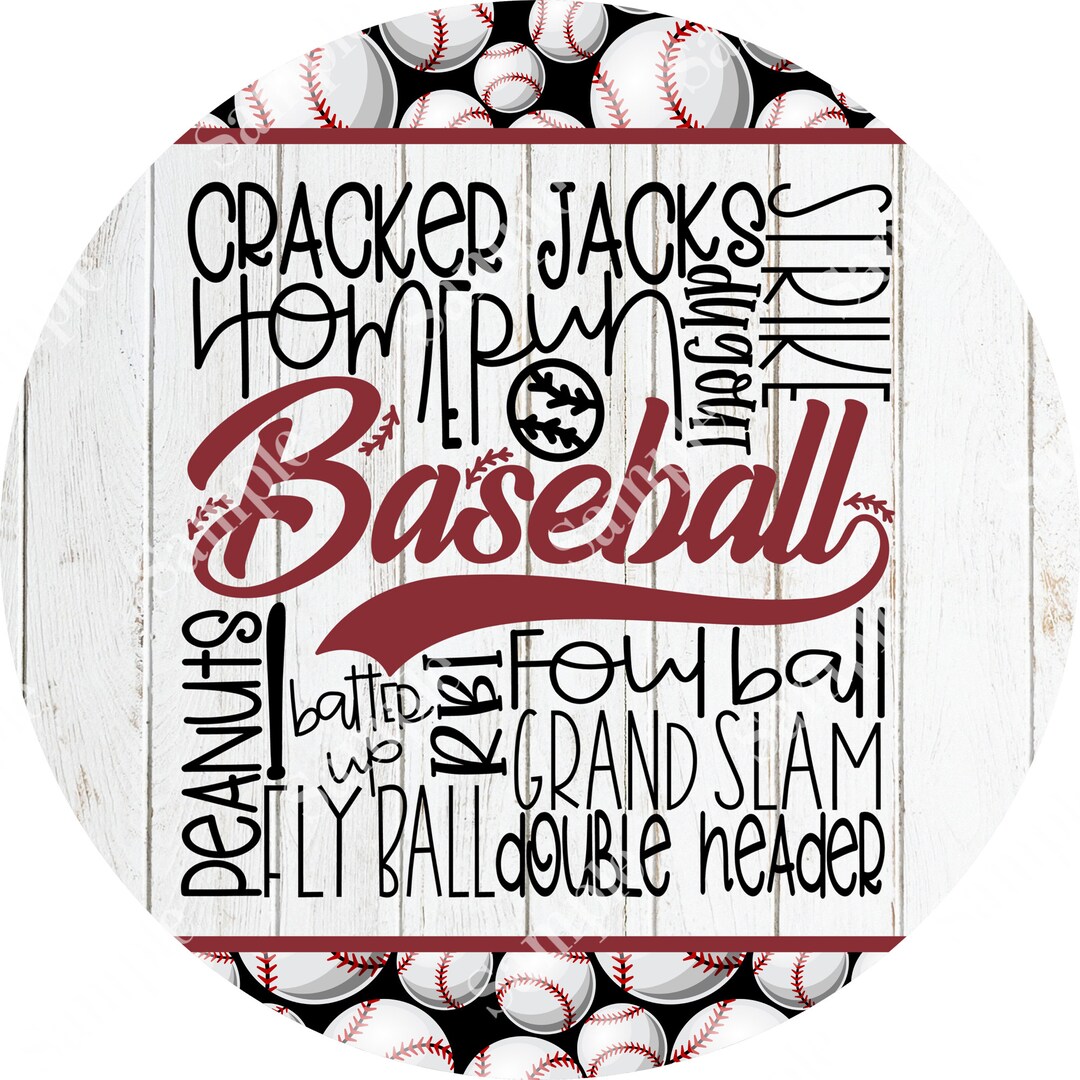 Baseball Phrases Sign - Rustic Sport Sign for Wreaths - Door Hanger ...